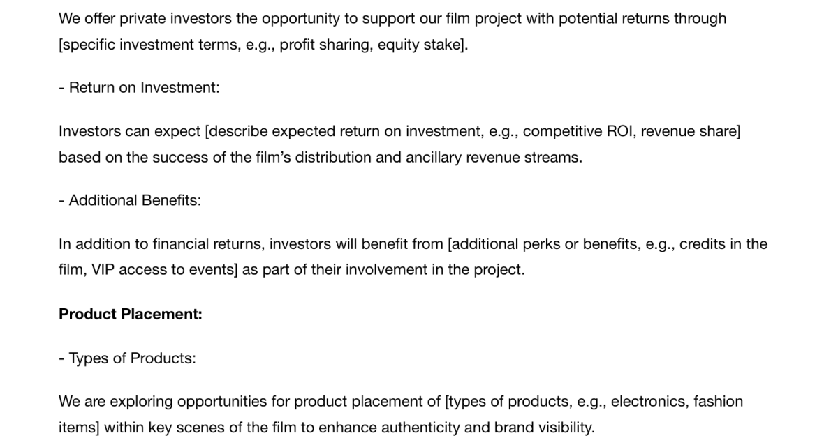 Film Proposal Template - How to Fund your Film - 2025